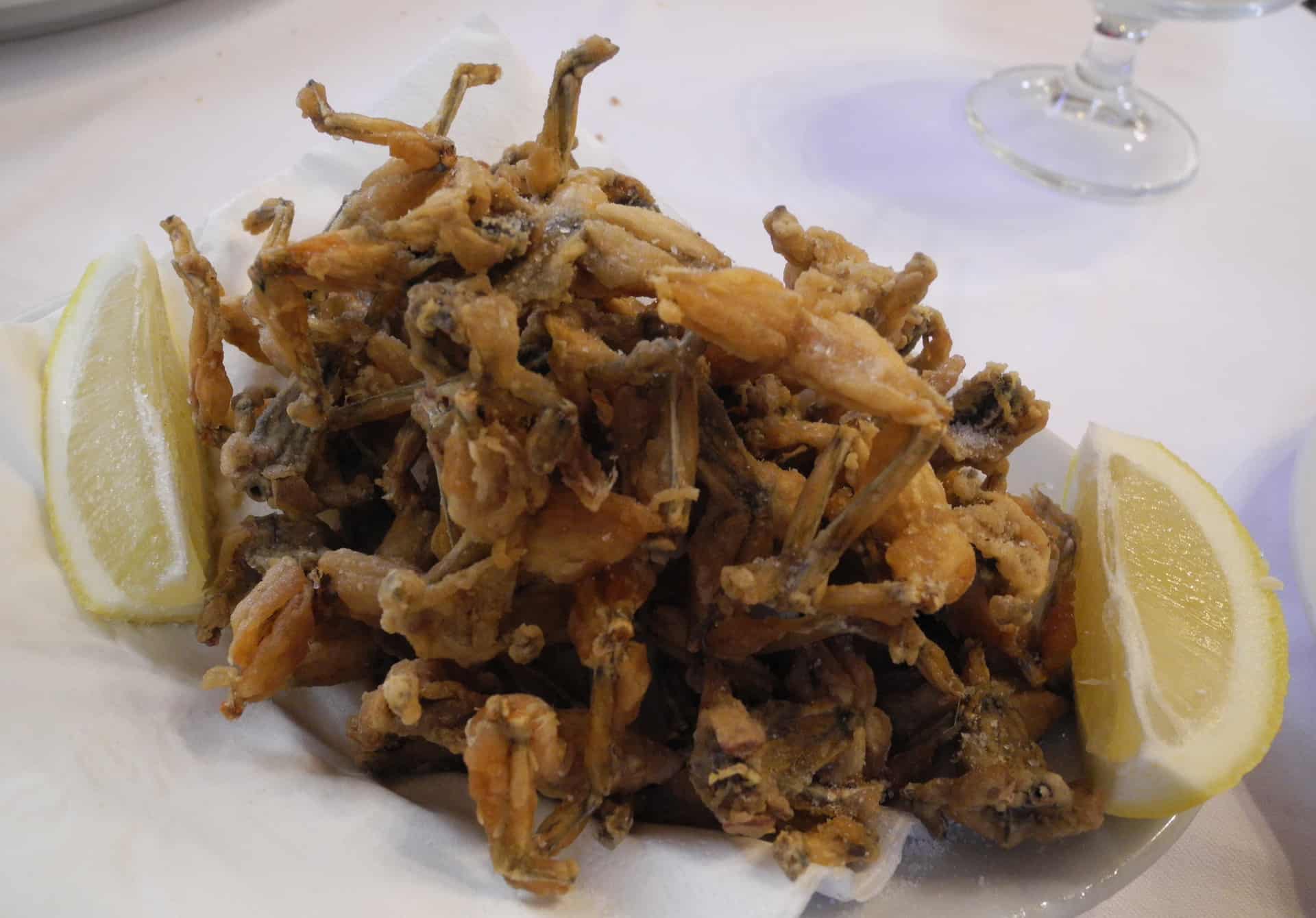 Ci siano fermati a mangiare rane fritte prima di andare a Morimondo