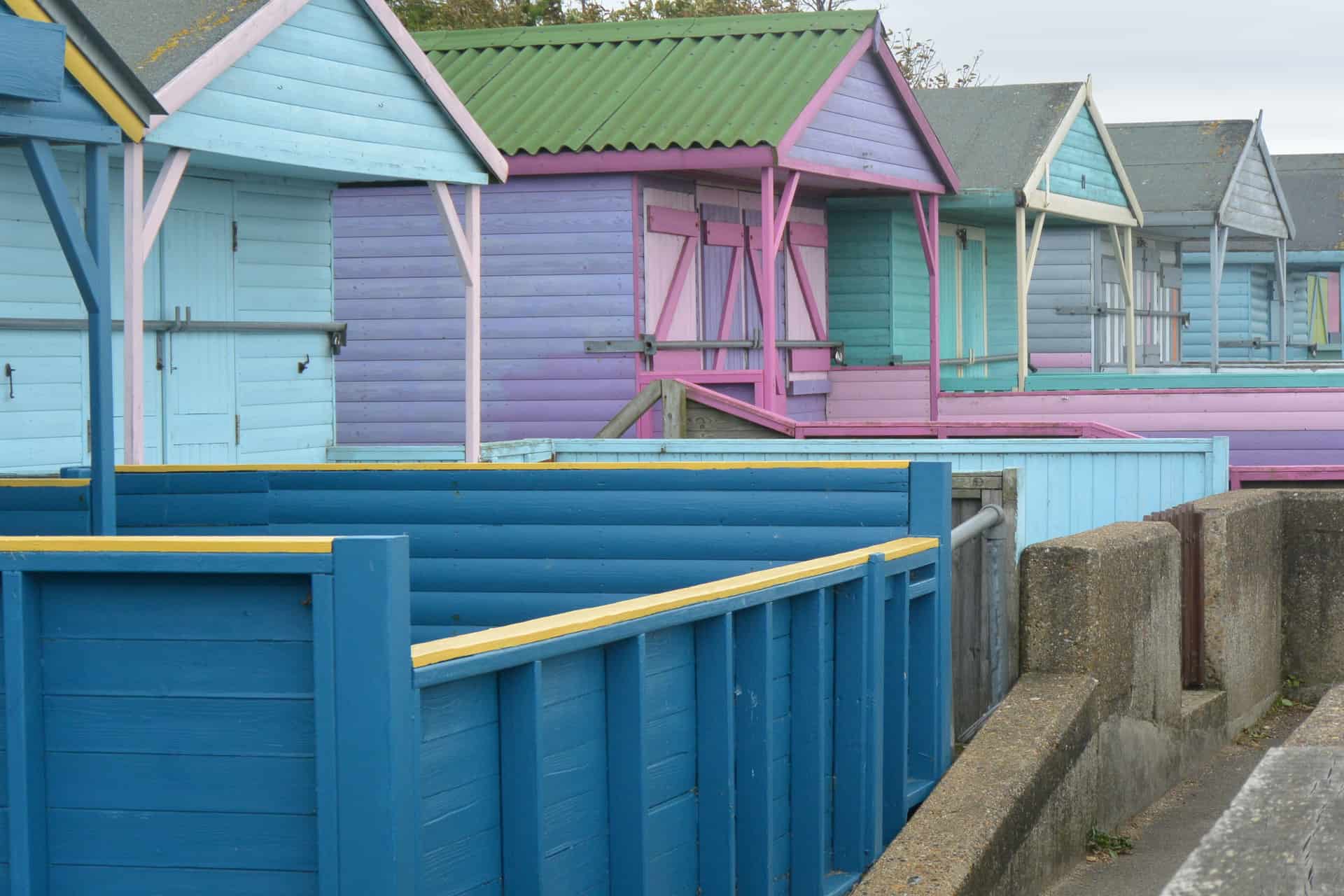 the beach huts in Whitstable