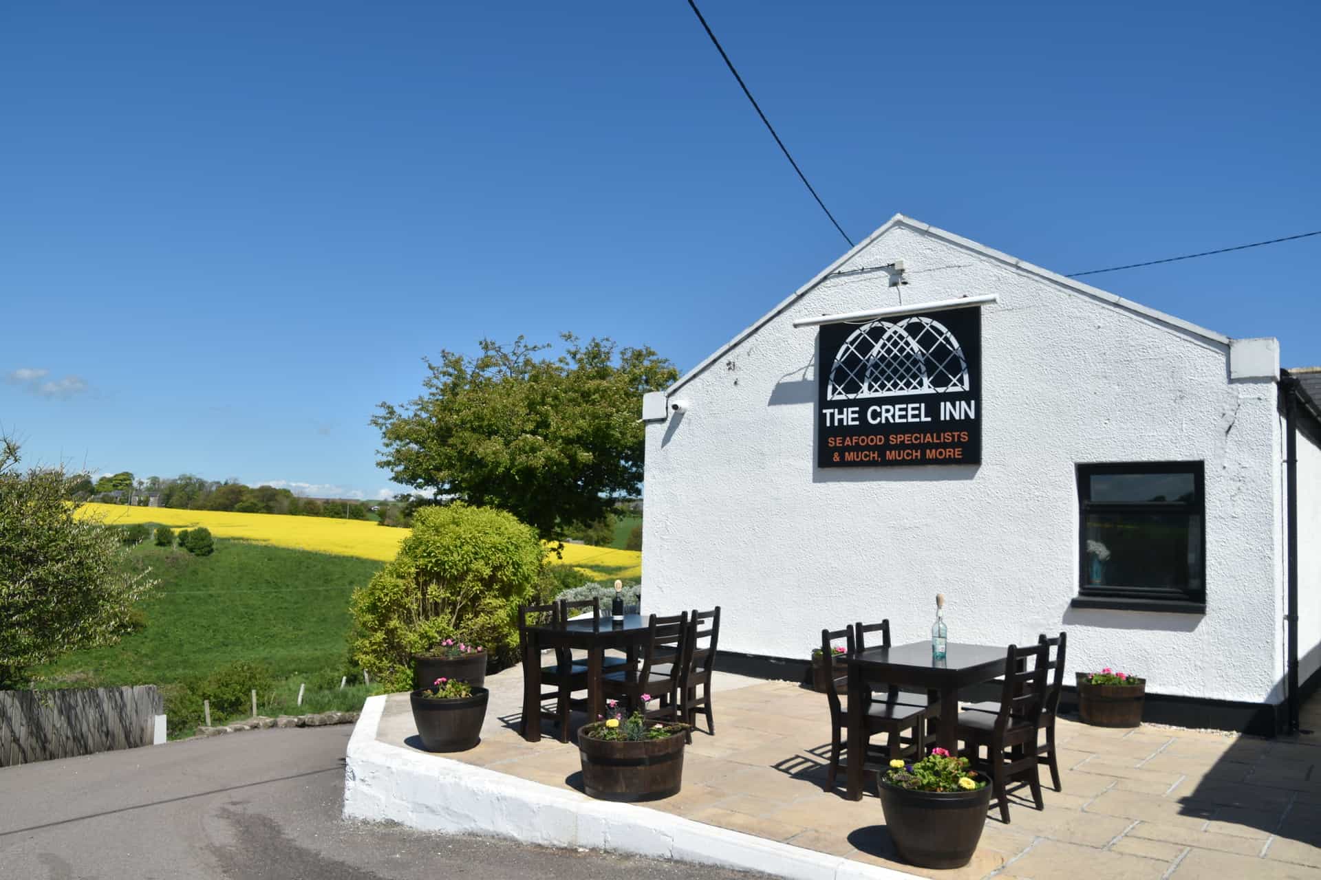 seafood in a countryside restaurant near Stonehaven, Scotland